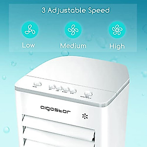 Aigostar 3-in-1 Evaporative Air Cooler with 3 Modes, Fan/Cooling/Humidifier, 72° Wide Oscillation, 1.8 Gallons Visualized Water Tank, Cooling Fan Swamp Cooler for Home Room, White
