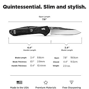 Benchmade - Osborne 940 EDC Knife with Black G10 Handle (940-2)