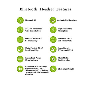 TOORUN Bluetooth Earpiece, M26 Bluetooth Headset Handsfree Wireless Headphone with Noise Cancelling and Microphone Compatible for Android iPhone Cell Phone Laptop - Red