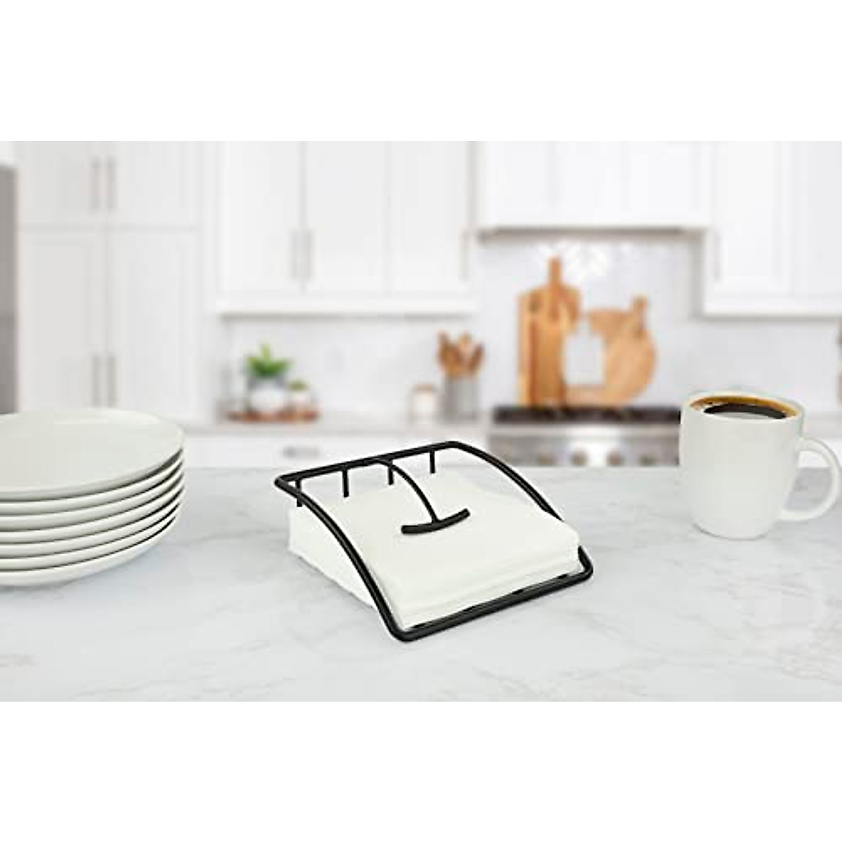 Spectrum Diversified Euro Weighted Napkin Holder for Storage and Dispensing for Dining Room Table and Kitchen Counter Organization