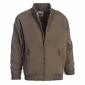 Gioberti Men's 100% Cotton Sportwear Full Zipper Twill Bomber Jacket, Olive, XXL