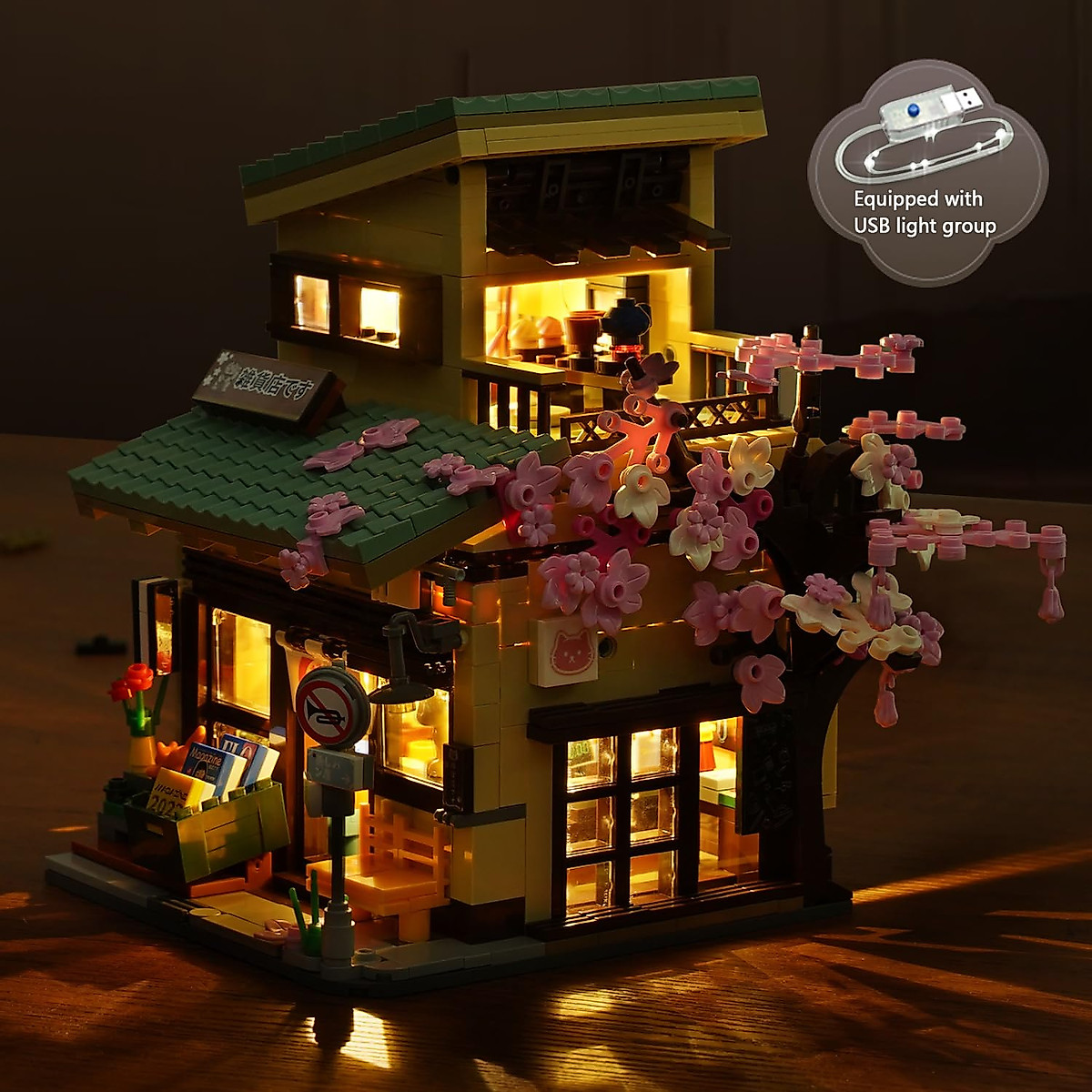 MISINI Japanese Kitty`s Grocery Building Block Building Set, 921/pcs MOC CADA C66015W Street View Series House, Modular House Building Block Model Set for Teenagers and Adults