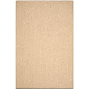 SAFAVIEH Natural Fiber Collection 2' x 3' Maize / Linen NF141B Border Sisal Accent Rug