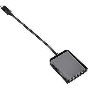 Sanwa Supply AD-ALCMST2HD USB Type-C MST Hub (DisplayPort Alt Mode), Type-C Male (Input) to HDMI Female, 2 Ports (Output)