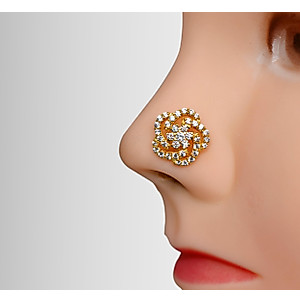 Unique Nose Stud Indian Nose Ring Gold Nose Stud Indian Nose Stud Crock Screw Nose Stud Sterling Silver Nose Stud White Diamond Nose Stud