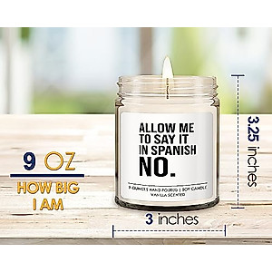 Flairy Land Spanish Teacher Vanilla Candle - in Spanish No - Teacher Appreciation Abuela in Spanish Teacher Assistant Principal Spanish Classroom