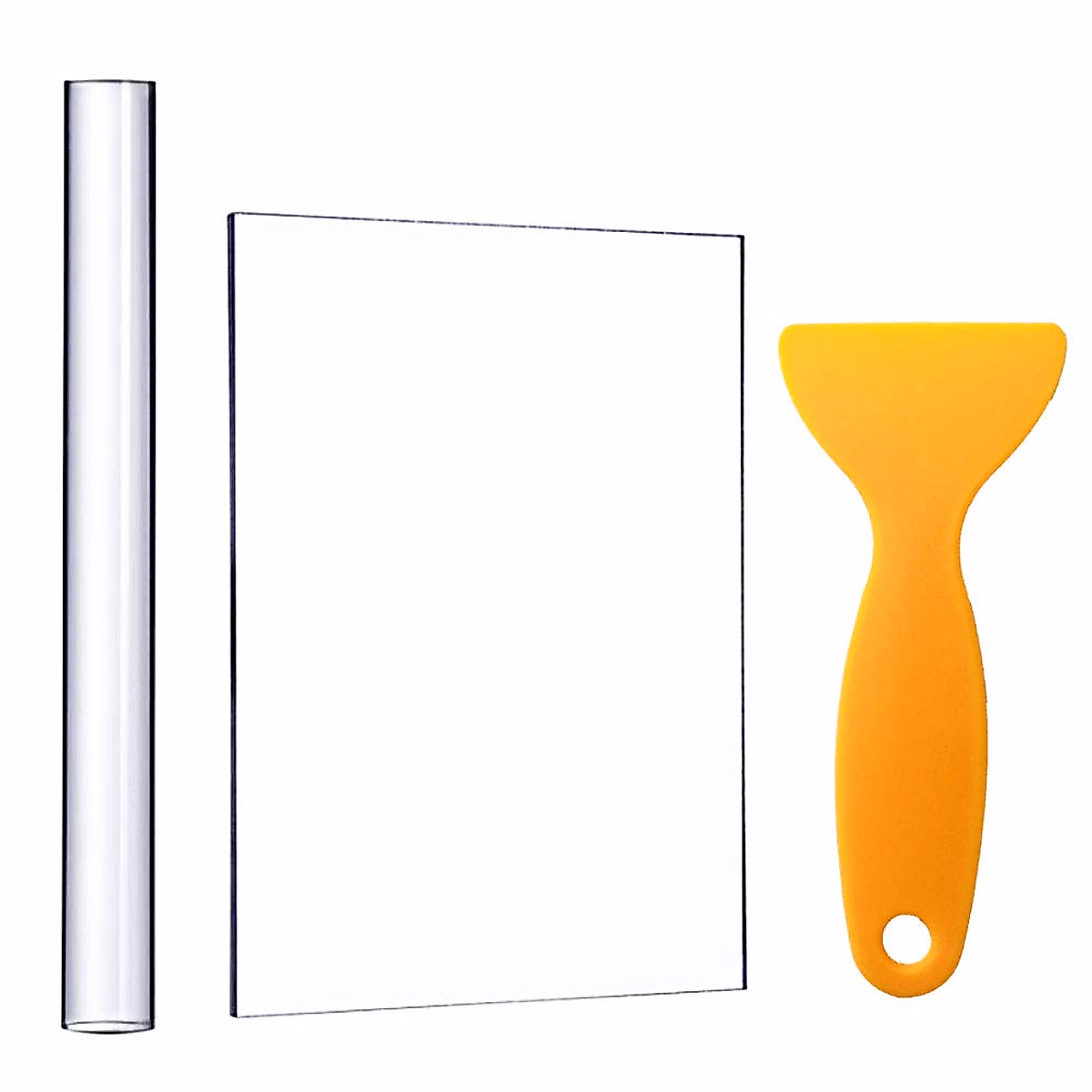 Acrylic Clay Roller with Acrylic Sheet Backing Board Assisted Shovel Rubber Clay Tools/Moulds Acrylic Ultra-Light Clay Hand-Made DIY Tool Materials 3+ Years Old
