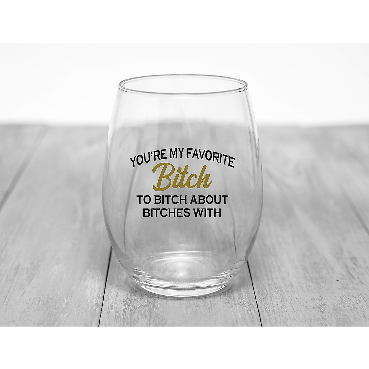 Friend Gifts For Women, Funny BFF Birthday or Christmas Gift For Best Friend Women or Men 15 oz Dishwasher Safe Stemless Wine Glass for Wine Lovers, Unique Friendship Gift