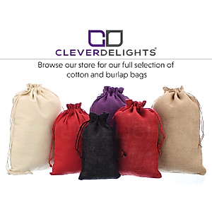 CleverDelights 14" x 26" Burlap Bag - 14x26 Inch Jute Burlap Drawstring Sack