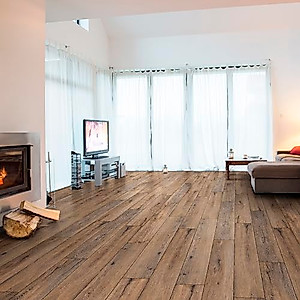 MSI Rutledge 7 in. x 48 in. x 20 MIL Luxury Vinyl Flooring, Rigid Core Planks, LVT Tile, Click Lock Floating Floor, Waterproof LVT, Wood Grain Finish, CASE, Autumn Woods Brown, 23 Square Feet