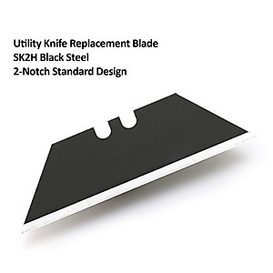 Utility Knife Blades 50-Pack, SK2H Black Carbon Steel, Standard T-Shape Replacement Blades for Most Cutter Knives-61 x 19 mm