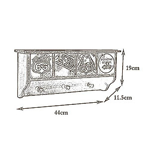 PIBM Stylish Simplicity Shelf Wall Mounted Floating Rack Shelves Solid Wood Retro Storage Hook up Coffee Shop Clothing Store,4 Drawers, a , 44X11.5X19CM