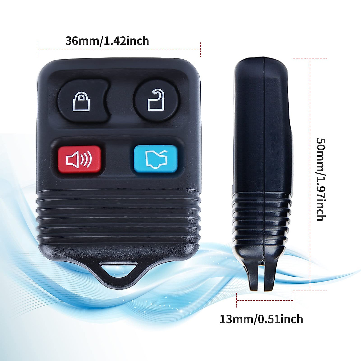 Car Keyless Entry Remote Key Fob Replacement fits for Ford Mustang Focus Expedition Explorer Taurus Fusion Escape, Mercury P/N: CWTWB1U345 GQ43VT11T 315Mhz (Set of 2)