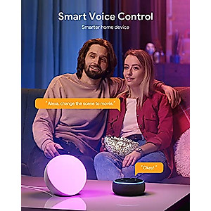 Smart Table Lamp, Dimmable Desk Lamp with App / Voice Control, LED RGB Color Changing Touch Lamp, Night Lamp for Bedroom Compatible with Alexa and Google Home