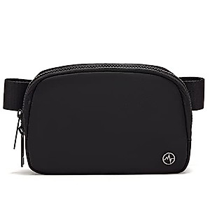 Pander Cross Body Fanny Pack for Women, Fashion Waist Packs, Crossbody Bags, Everywhere Belt Bag with Adjustable Strap (Two-way Plastic Zipper, Onyx Black)