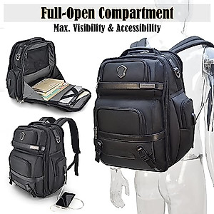 Welkinland Business backpack, Executive backpack, Tech backpack, Commuter backpack men, Professional mens leather business backpack,15 inch backpack for women,Laptop backpack for men,Tech backpack men
