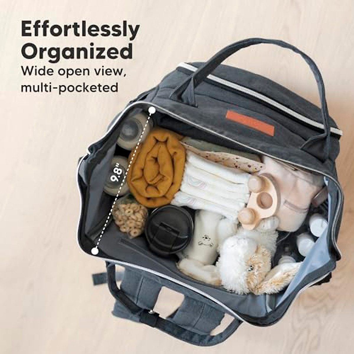 KeaBabies Baby Diaper Bag Backpack - Baby Bag for Boys,Girls, Waterproof Multi Function Baby Backpack, Large Diaper Bags for Baby Girl, Baby Boy, Travel Diaper Bag with Changing Pad (Mystic Gray)