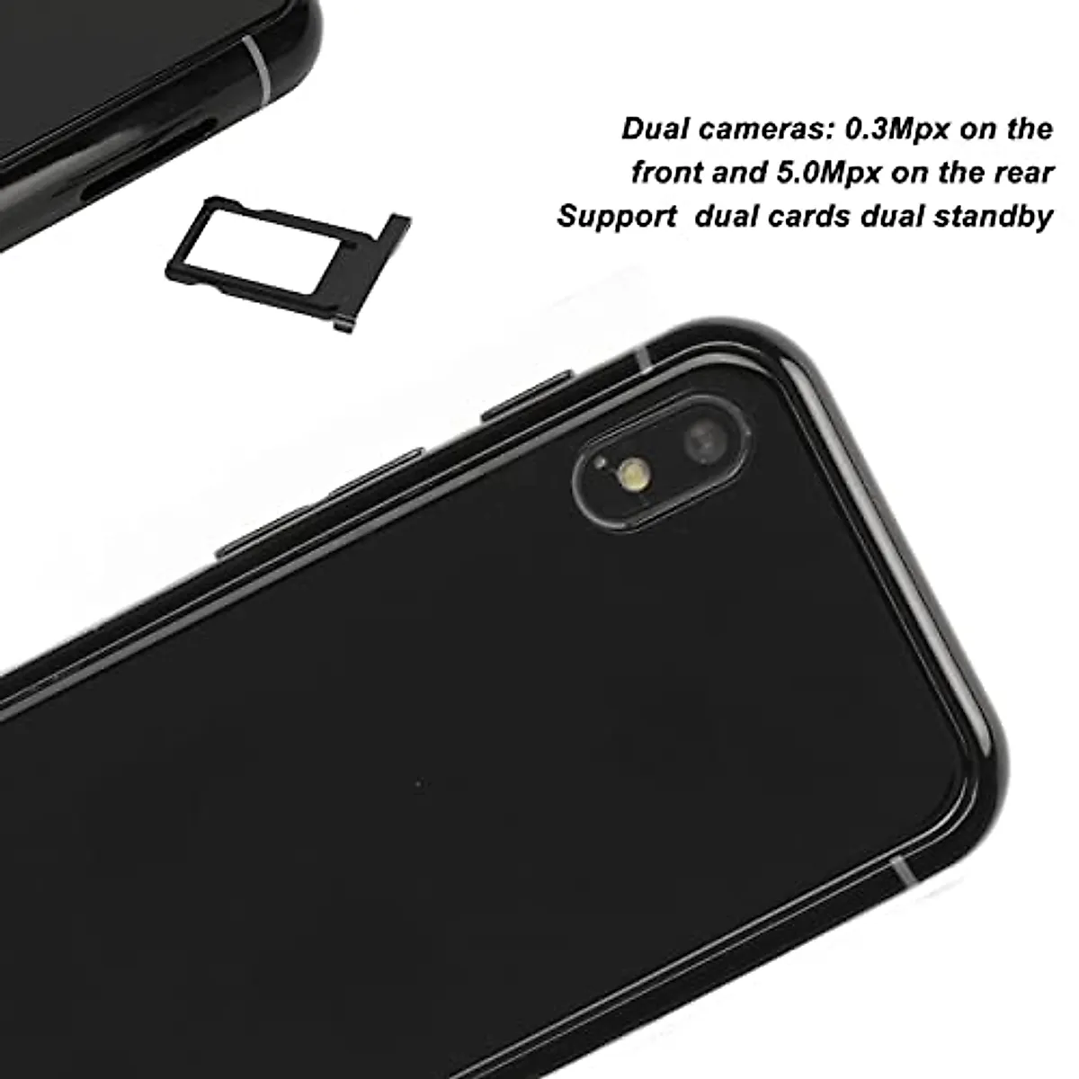 ASHATA Palm Mobile Phone, 4G Fingerprint Unlocked Smartphone with 2.5in Screen, WiFi GPS BT, 2GB RAM 8GB ROM, Mini Android Cellpohone, 1580mAh Battery(Black)