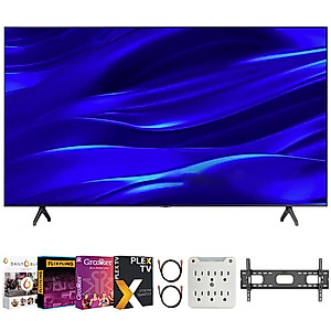 SAMSUNG 55" TU690T Crystal UHD 4K HDR Tizen Smart TV (2023) Bundle with Premiere Movies Streaming + 37-100 Inch TV Wall Mount + 6-Outlet Surge Adapter + 2X 6FT 4K HDMI 2.0 Cable