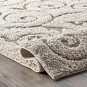 nuLOOM Maisha Contemporary Shag Area Rug, 7x9, Cream