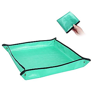 Plant Transplanting Repotting Mat Foldable Garden Work Cloth Waterproof Thicken Gardening Mat Change Soil Watering Pads for Indoor Bonsai Succulents Plant Care (100x100cm/39.37"x39.37")