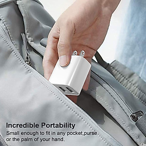 USB Wall Charger, 3 Pack 3-Port USB Charger Block Wall Adapter USB Charging Cube Brick Compatible with iPhone 8/7/6 Plus/X, iPad, Samsung Galaxy S5 S6 S7 Edge, LG, Android and More