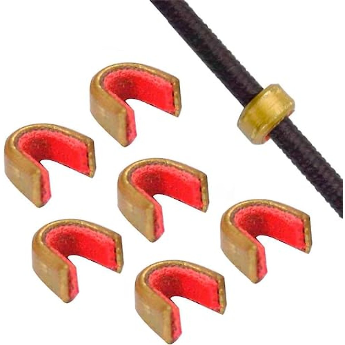 KESHES Bow string Nocking Points – Bowstring Nock Point Archery accessories, Brass Nocks for Recurve and compound Bow (Pack of 6)