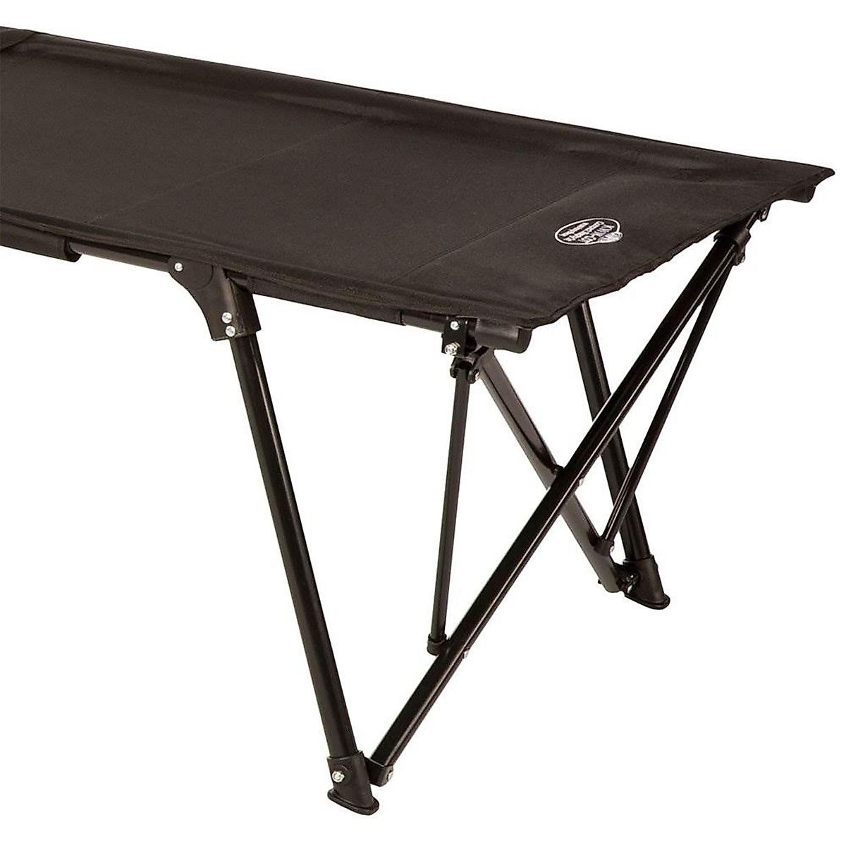 Kamp-Rite Standard Kwik Cot Quick Setup 1 Person Sleeping Bed with Side Storage Pockets, Storage Hammock and 600D Carry Bag, Black