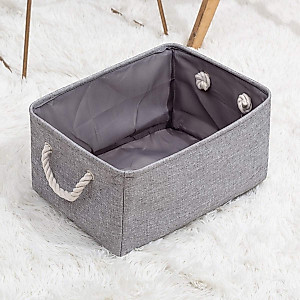 6Pcs Storage Cubes Organizer, Flax Organizer Foldable Waterproof with Handles 12 x 8 x 5 Inches, Basket for Blanket Living Room, Toy Basket, Laundry Rope Baskets, Cosmetic Organizer