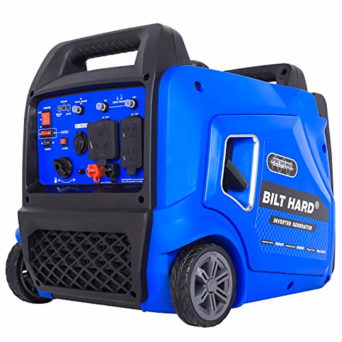 BILT HARD Generator 5500 Watt, Quiet Inverter Generator Portable with Electric Start, 120V NEMA 5-20R, NEMA TT-30R and 12V DC Output, Outdoor Generators for Home Backup Use and RV Ready