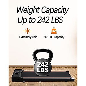 TODO Under Desk Treadmill Walking Pad 2 in 1 Walkstation Jogging Running Portable Installation Free for Home Office Use, Slim Flat LED Display and Remote Control
