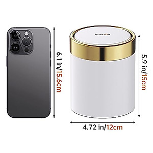 Mini Trash Can with Lid, Desktop Small Trash Can Recycling Bin Cute Metal Garbage Can for Tabletop Countertop Use,Stainless Steel 0.4Gal/1.5L Waste Bin for Office Parlor Car Bedroom,Swing Lid Open