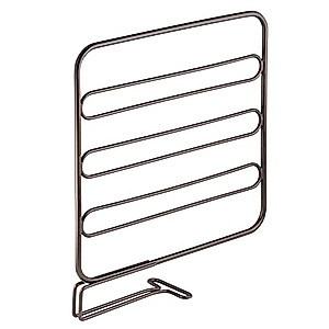 mDesign Versatile Metal Wire Closet Shelf Divider and Separator for Storage and Organization in Bedroom, Bathroom, Kitchen and Office Shelves - Easy Install - 8 Pack - Bronze