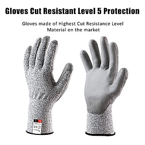 ICESAGOO Oyster Shucking Knife and Glove Kit - Clam and Oyster Knife Shucker Set with Stainless Steel Seafood Opener Tool(2knifes+1Glove+1Cloth)