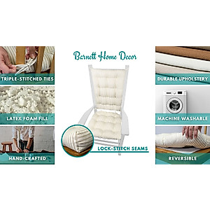 Barnett Home Decor Cotton Duck XXL Rocking Chair Seat Cushion w- Ties - 100% Cotton, Latex Foam Fill - Machine Washable - Made in USA (Jumbo Extra-Extra-Large) (Cotton Duck Yellow)