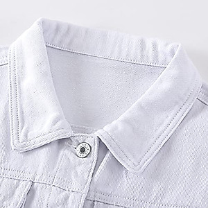 Ladyful Women's Casual Jean Jacket Distressed Ripped Denim Jacket Coat with Pockets