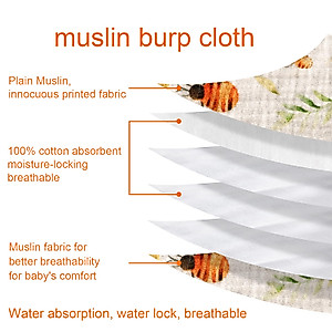 vuminbox 5-Packs Muslin Burp Cloths 100% Cotton Muslin Large Super Soft Absorbent Stylish Baby Burp Cloths for Boys and Girls