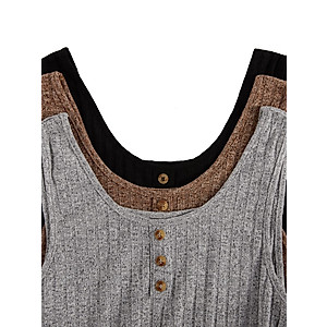 SOLY HUX Womens Pajamas Lounge Set 3 Sets Sleepwear Rib Knit Crop Tank Top and Shorts PJ Summer Outfits Multi M