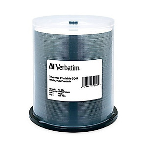 Verbatim 95254 100 x CD-R ( 80min ) 52x - white - thermal transfer printable surface, printable inner hub - spindle
