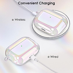 VISOOM for Apple Airpods 3 Cases - Hard AirPods 3rd Generation Case Cover Women, Lasher PC Protective Airpods Case 3rd Gen with Keychain for iPods 3rd Wireless Charging Case, Colorful iPods 3 Cover