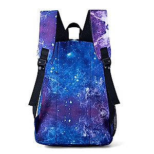 Fenrici Galaxy Kids Backpack and Lunchbox Bundle for Girls, Boys, Teens (Galaxy Purple)