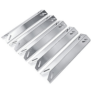 Hisencn 15.35'' Heat Plates for Cuisinart 2556, 2456, GAS2456AS, GAS2556AS, GAS1456ASO, GAS1456BSO, GAS2420AS, Heat Tents Replacement Parts for Cuisinart 5-Burner Gas Grill, Stainless Steel, 5-Pack