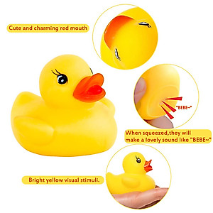 Rubber Duck Bath Toy, 70 Pcs Mini Rubber Ducks Bulk Float Duck Baby Bath Toys, Shower Birthday Party Favors Gift for Classroom Summer Beach Pool Party Games