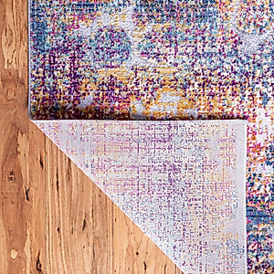 Rugs.com Budapest Collection Area Rug – 8' x 10' Multi Low-Pile Rug Perfect for Living Rooms, Large Dining Rooms, Open Floorplans