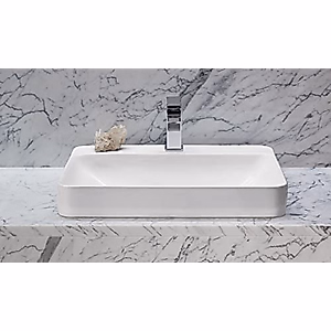 Kohler 2660-1-0 Vox Vessel Bathroom Sink with Single Faucet Hole, One Size, White