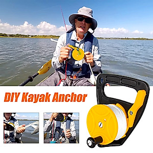 Seafard Compact 150ft Scuba Dive Reel Kayak Anchor with Thumb Stopper for Safety Underwater Diving Snorkeling Yellow