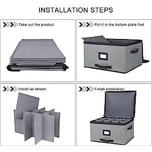 VICTORICH Ultra Large Thick Hard Shell Additional Front Handle Stemware Storage Box, Wine Glass Storage Box with Lable Window, Fully-Padded Inside with Hard Sides