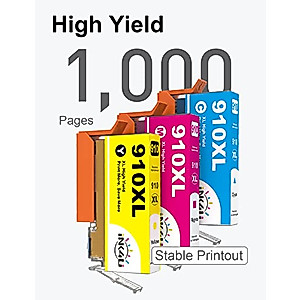INK4U Compatible 910 Ink Cartridges Replacement for HP 910XL Ink Cartridges Combo Pack to Work with HP OfficeJet Pro 8025 8035 8020 8030 8028 OfficeJet 8022 8018 8015 8010 Printer (1B1C1M1Y, 4-Pack)
