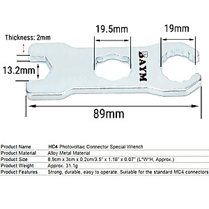 BAYM Metal Wrench 8 Pairs Connector Male and Female Solar Panel Connector 30A 1000V for PV Cable 2.5/4/6mm Solar Panel Connect Spanner Disconnect