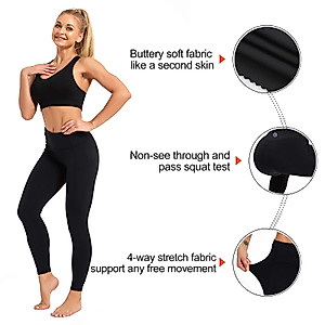 SP3LOPS Yoga Pants with Pockets for Women High Waisted Tummy Control Women's Buttery Soft Yoga Workout Leggings Running Pants Black